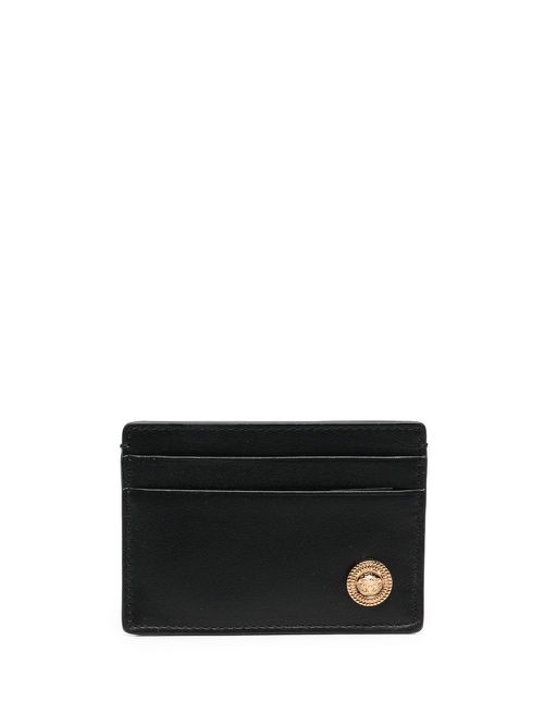 Versace | engraved-logo plaque cardholder - Black | Realry