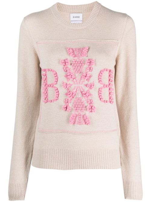 Barrie | logo-patch cashmere jumper - Neutrals | Realry