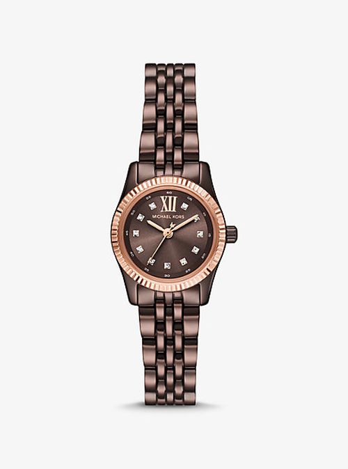 Michael Kors | Petite Lexington Pavé Espresso-Tone Watch | Realry