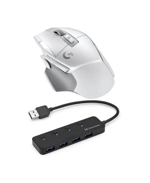 Logitech | G502 X Lightspeed Wireless Gaming Mouse (White) with 4-Port ...