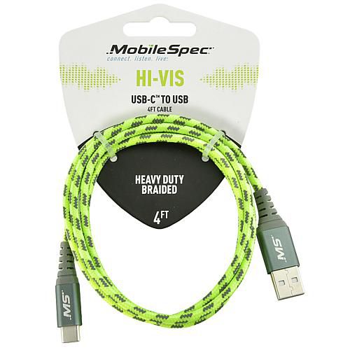 MobileSpec | Hi-Vis 4ft USB-C to USB-A Cable | Realry