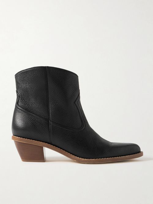 Gabriela Hearst | Leduc Textured-leather Ankle Boots - Black | Realry