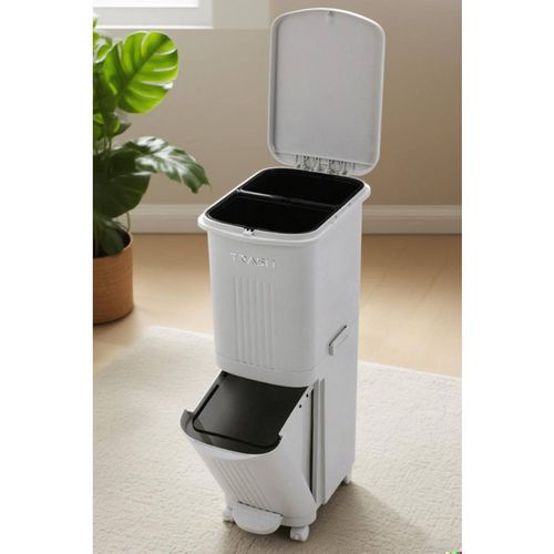 Living and Home | Living And Home 30L 2-Tier Dry Wet Separation Trash ...