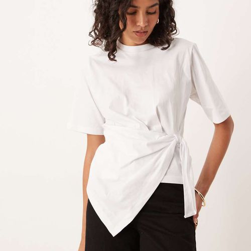 ASOS DESIGN | cinched side tee with draping detail in white | Realry
