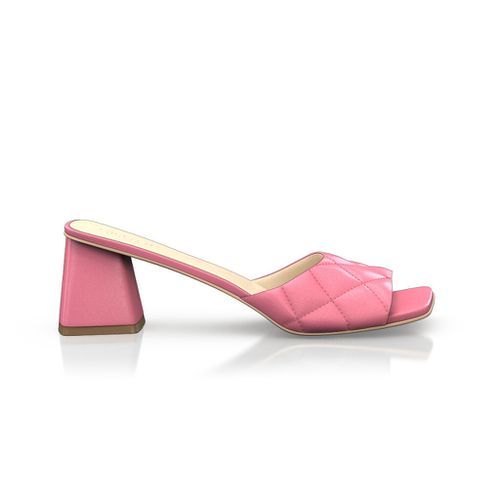 Girotti | Custom Women's Square Peep Toe Mules Sculptured Flared Block ...