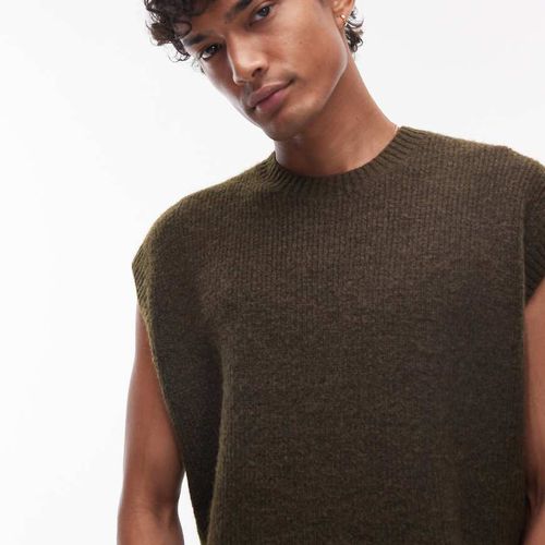 Topman | oversized fit tank top in khaki-Green | Realry