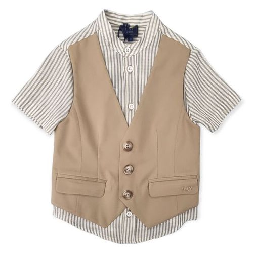 Fay Kids | Fay Kids Layered-Designed Short-Sleeved Shirt | Realry