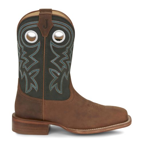 Justin Boots | Frontier Tuf 11 Inch Embroidered Wide Square Toe Cowboy ...