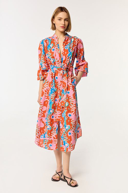 Poupette St Barth | Long Dress Cathy - Red Geo Afro | Realry