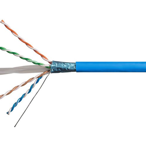 Monoprice | Cat6 1000ft Blue CMR Bulk Cable, Shielded (F/UTP), Solid (w ...