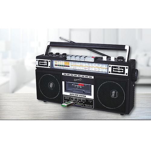 Supersonic | Retro 4-Band Radio & Cassette Player with Bluetooth | Realry