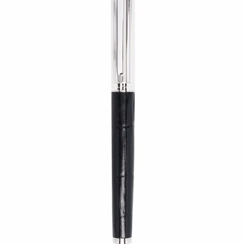 Aspinal Of London | crocodile-effect rollerball pen - Black | Realry