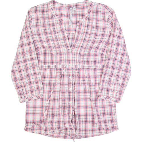 Loopi | CREW CLOTHING Womens Printed Shirt Pink V-Neck Long Sleeve ...