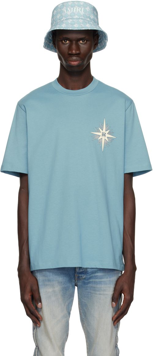 Amiri | AMIRI Blue 'Amiri' Starburst T-shirt | Realry
