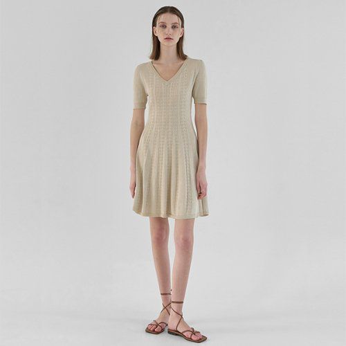 nain | Sleeve Volume Cable Knit One Piece | Realry