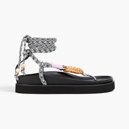 Maje | Maje - Embellished cord and leather sandals - Orange - EU 36 ...