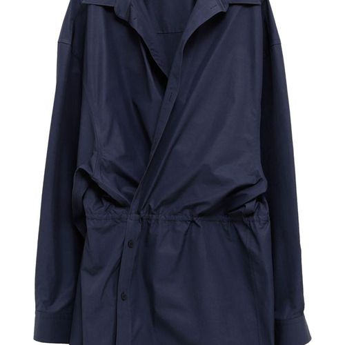Balenciaga | Elasticated Waistband Cotton Shirt Mini Dress Clothing ...
