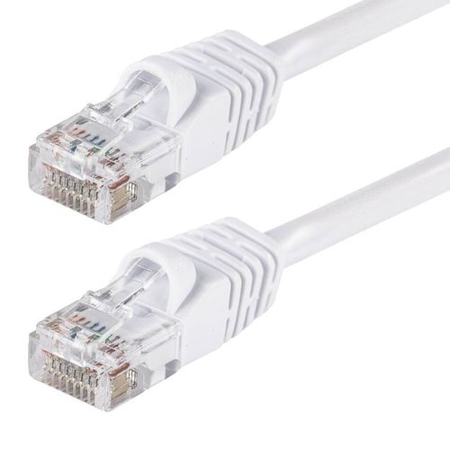 Monoprice | Cat5e 100ft White Patch Cable, UTP, 24AWG, 350MHz, Pure Bare Copper, Snagless RJ45 ...