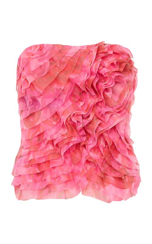 Aje | Charmed Strapless Ruffled Bustier Top | Realry