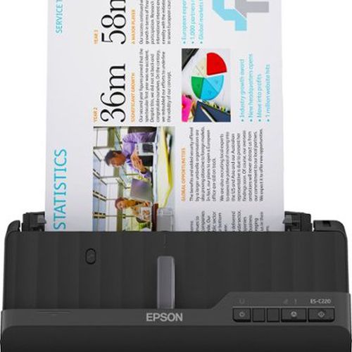 Epson | WorkForce ES-C220 Compact Desktop Document Scanner - Black | Realry