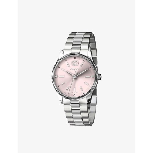 Gucci | Pink YA1265061 G-Timeless Slim Stainless-steel Watch | Realry