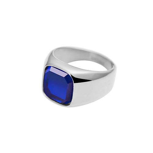 GOLD TIME INTERNATIONAL, INC | Blue Glass Ring - Metallic | Realry
