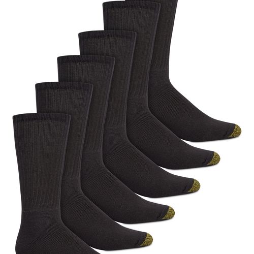 Gold Toe | Men's 6-Pack Casual Harrington Socks - Black | Realry