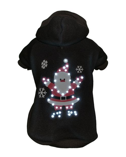 Pet Life | LED Lighting Juggling Santa Hooded Sweater | Realry