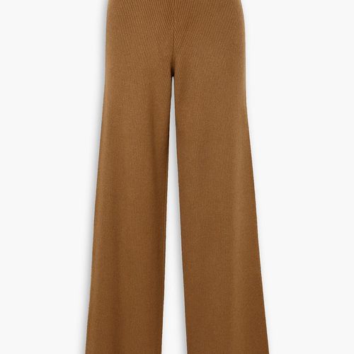 arch4 | Ribbed cashmere straight-leg pants - Brown - XXS | Realry