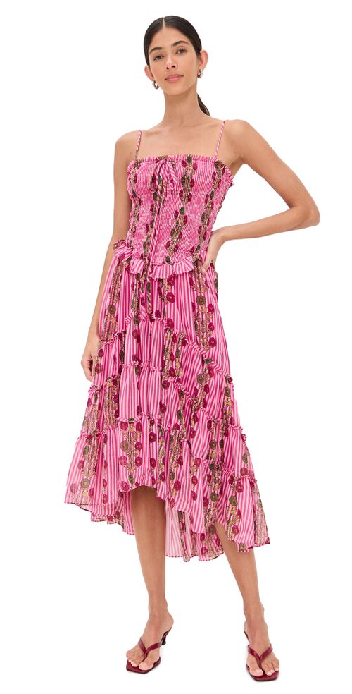 Free People | Alejandra Midi Dress Hot Pink Combo | Realry