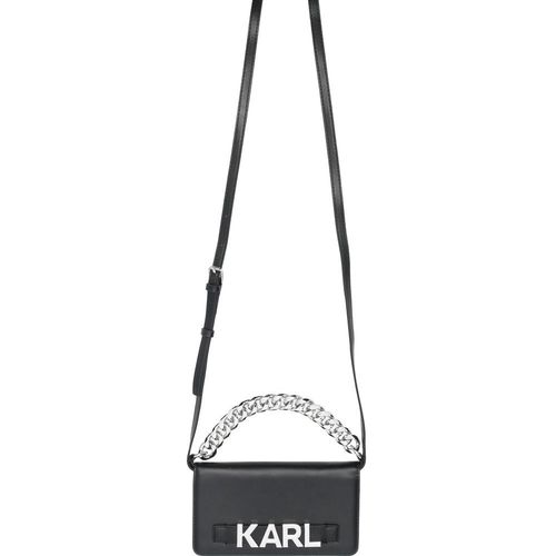 Karl Lagerfeld | logo-lettering leather phone case - Black | Realry