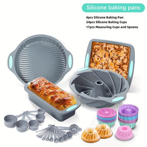 temu | TEMU 45pcs/53pcs/83pcs Silicone Bakeware Set, Silicone Cake ...