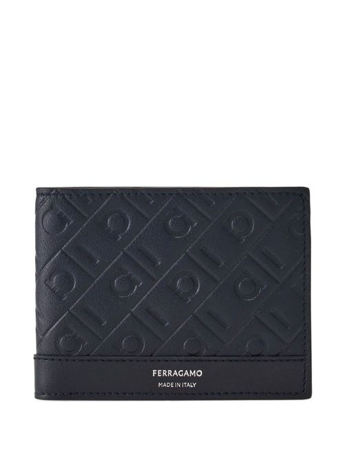 Salvatore Ferragamo | Ferragamo Gancini-embossed bi-fold wallet - Blue ...