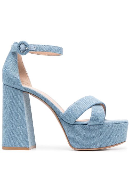 Gianvito Rossi | denim platform sandals - Blue | Realry