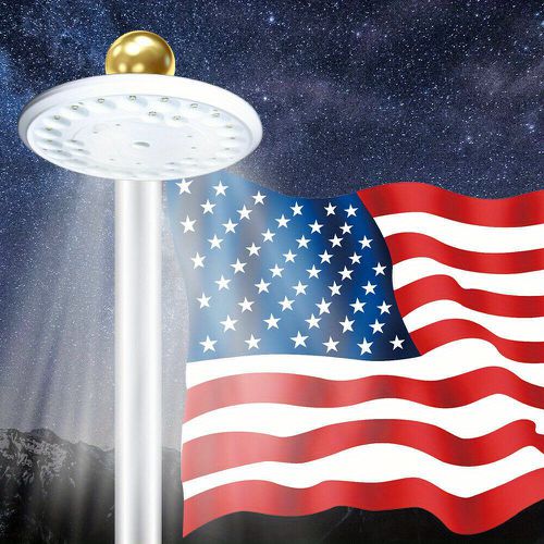 temu | TEMU Solar-powered Flag Pole Light With 26 Leds, Designed For 15 ...