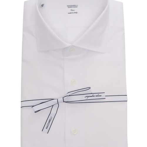 Mazzarelli | Camicia In Cotone Slim Fit Da Uomo Con Colletto Classico E ...