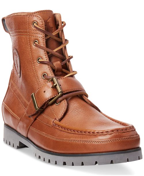 Ralph Lauren | Men's Ranger Tumbled Leather Boot - Tan | Realry