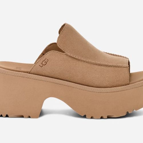 UGG | ® Women's New Heights Slide Suede Sandals in Mustard Seed | Realry