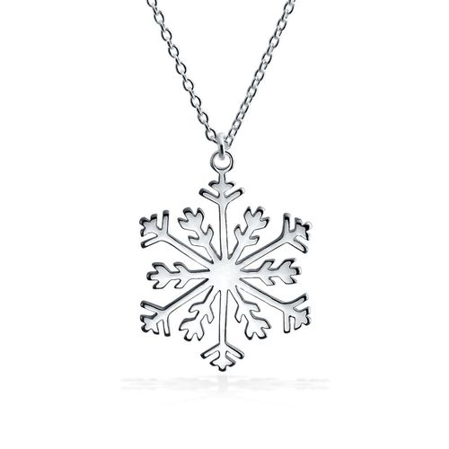 Bling Jewelry | Holiday Party Frozen Winter Snowflake Pendant Necklace ...