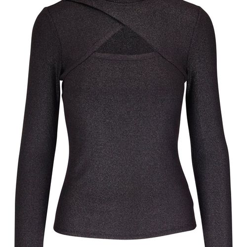 Paige | cut-out detail modal T-shirt - Black | Realry