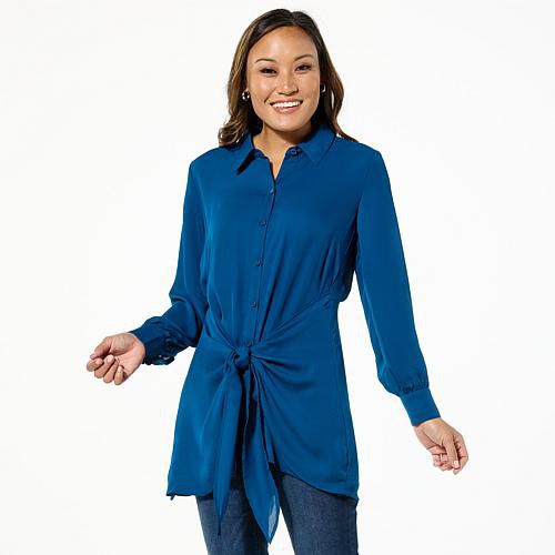 Colleen Lopez Collection | Colleen Lopez Convertible Button-Front Tunic ...