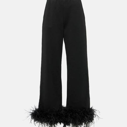 Prada | Prada Feather-trimmed cotton sweatpants | Realry