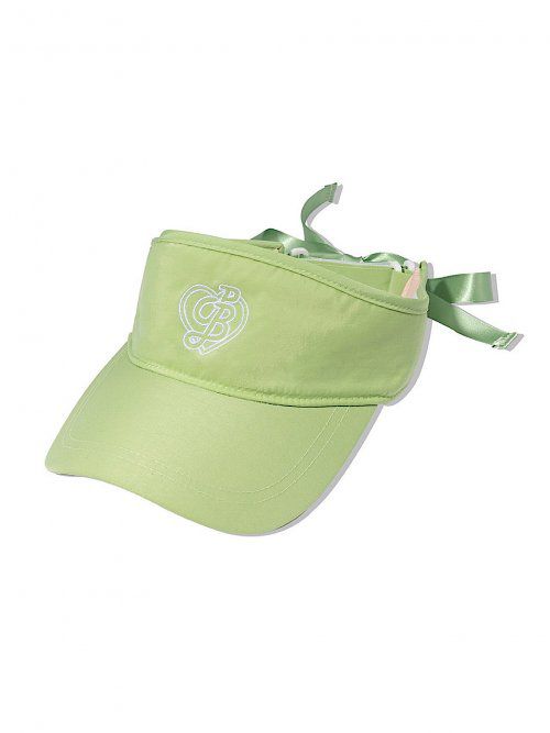 playboo | HEART LOGO SATIN RIBBON SUN VISOR_Yellow Green | Realry