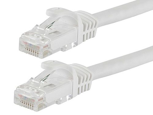 Monoprice | Cat6 1ft White Patch Cable, UTP, 24AWG, 550MHz, Pure Bare ...