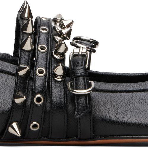 Abra | ABRA Black Spike Ballerina Flats | Realry