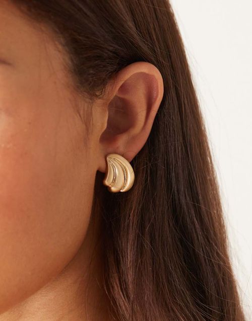 ASOS DESIGN | large stud earrings with triple bubble design in brushed ...