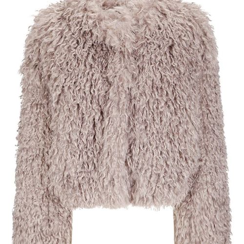 Tagliatore | Cropped Textured Coat With Fluffy Faux Fur Exterior | Realry