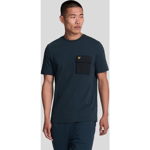 LYLE & SCOTT | Lyle & Scott Mens Woven Pocket T-Shirt in Navy Cotton ...