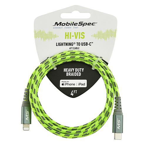 MobileSpec | Hi-Vis 4ft Lightning to USB-C Cable | Realry
