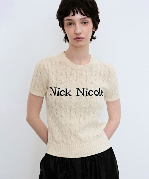 nicknicole | NICK NICOLE CABLE HALF KNIT_LIGHT BEIGE | Realry